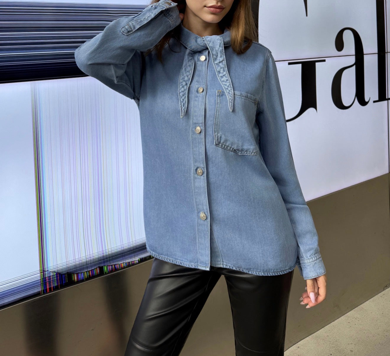 Vita denim blouse light blue – Hanora Fashion