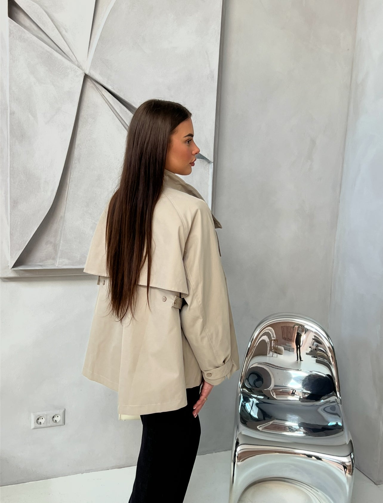 SHORT TRENCH COAT BEIGE – Hanora Fashion